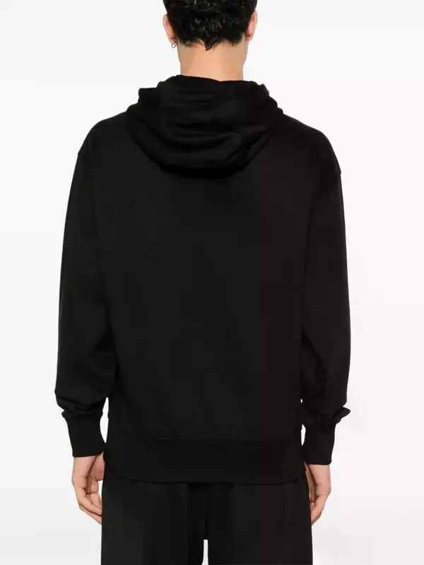 BOSS Logo-print Cotton Hoodie - Black
