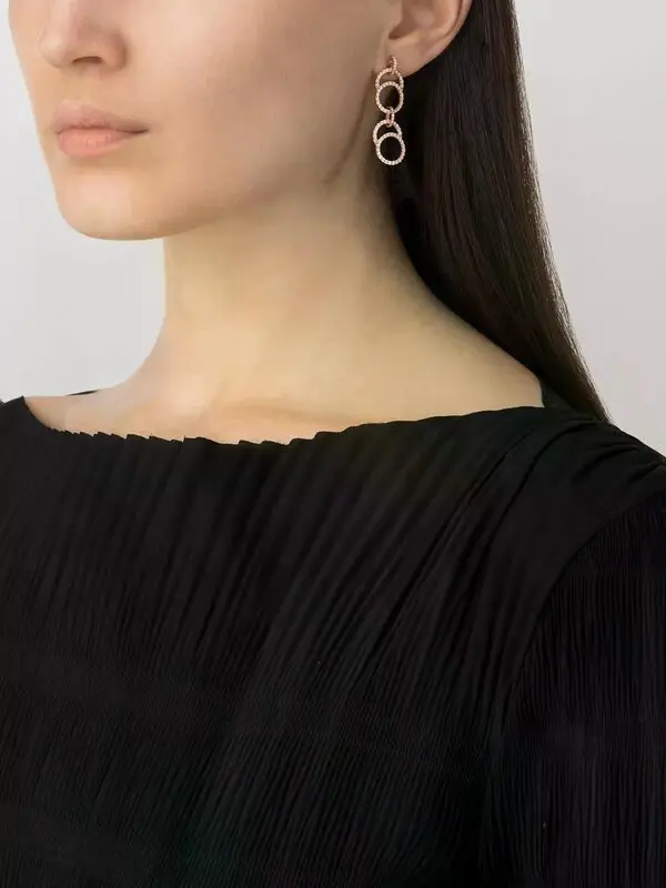 COURBET 18kt Recycled Rose Gold Celeste Laboratory-grown Diamond Pavé Set Double Hanging Earrings - Pink