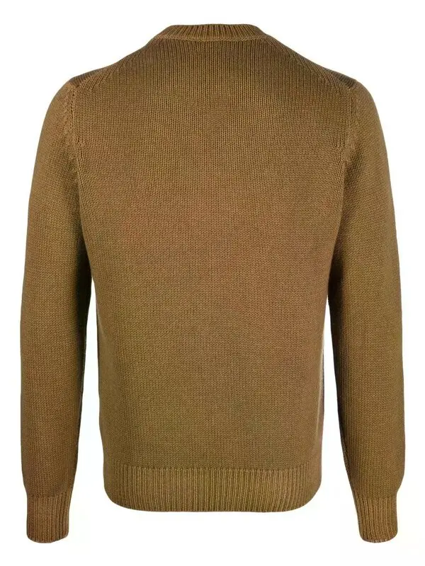 DELL'OGLIO Round Neck Knit Jumper - Brown