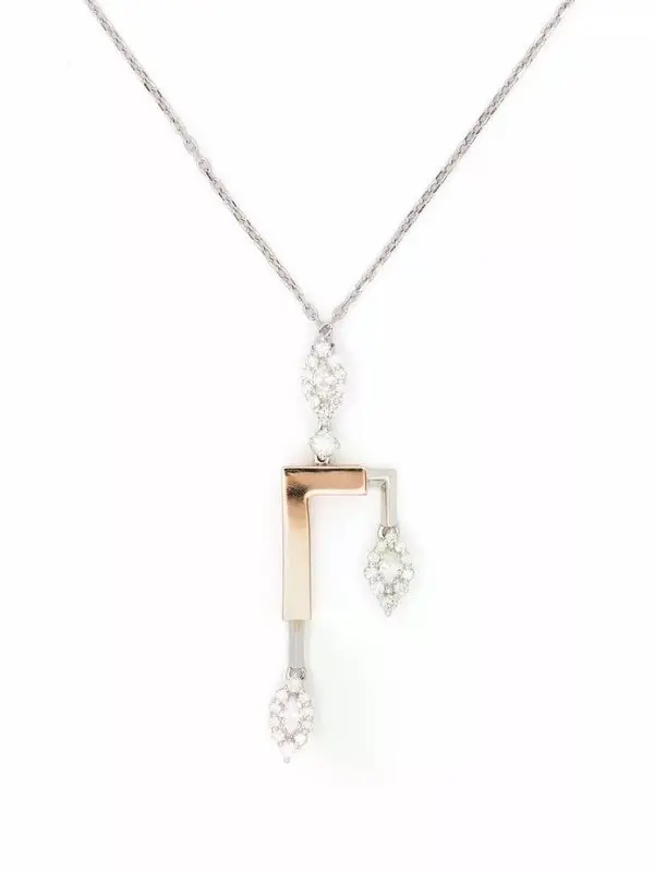 Yeprem 18kt Gold Diamond Pendant Necklace - Silver