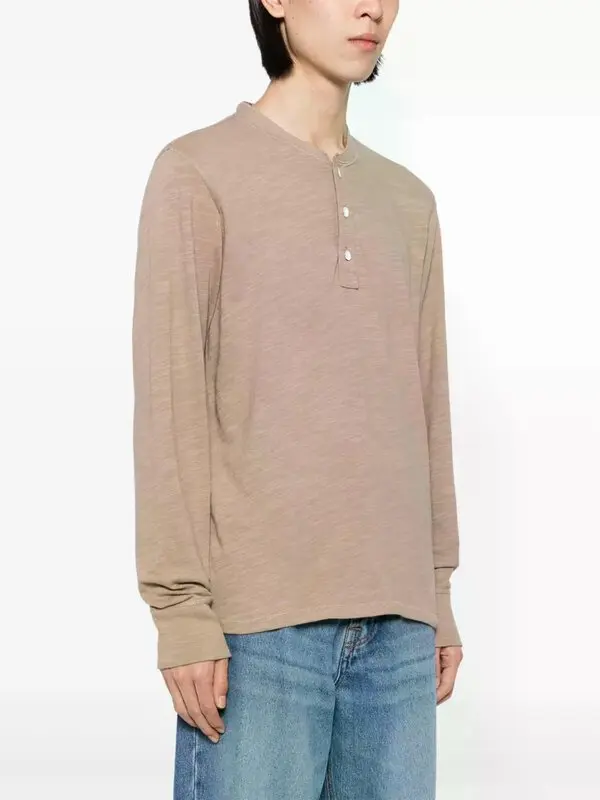Rag & Bone Classic Flame Henley Polo Shirt - Neutrals