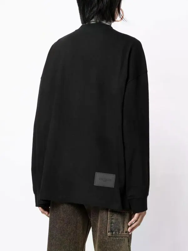 We11Done Multi-logo Cotton Sweatshirt - Black