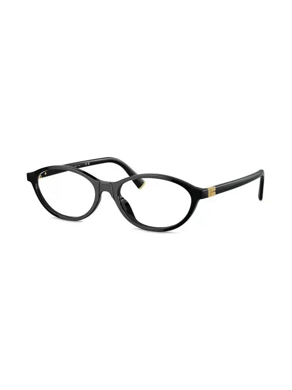 Miu Miu Oval-frame Glasses With Logo Plaque