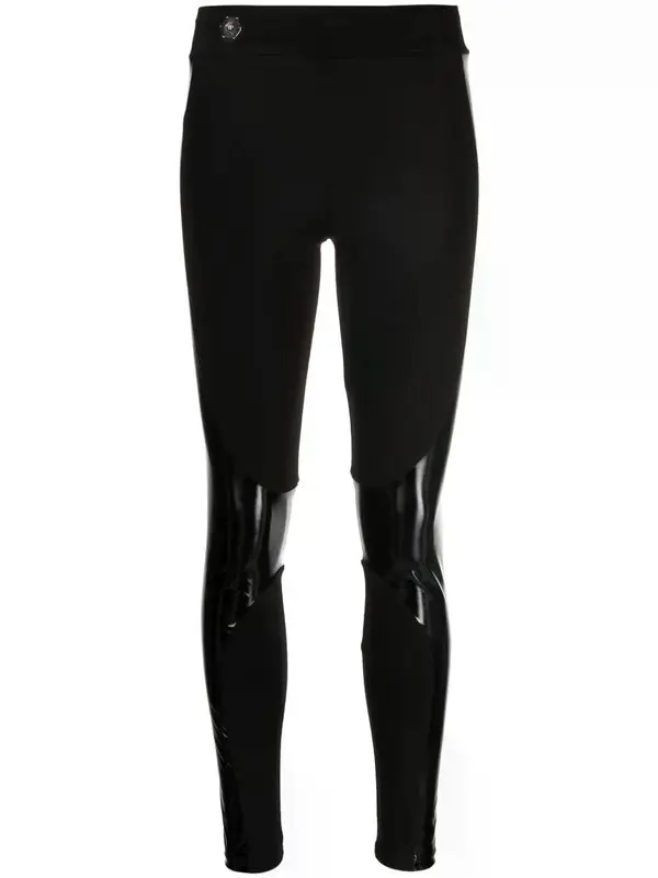 Philipp Plein Panelled Mid-rise Leggings - Black
