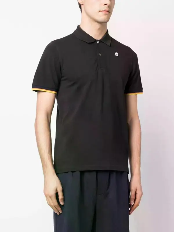 K-WAY Logo Patch Polo Shirt - Black