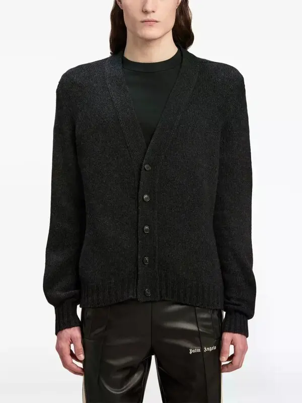 Palm Angels Logo Intarsia V-neck Cardigan
