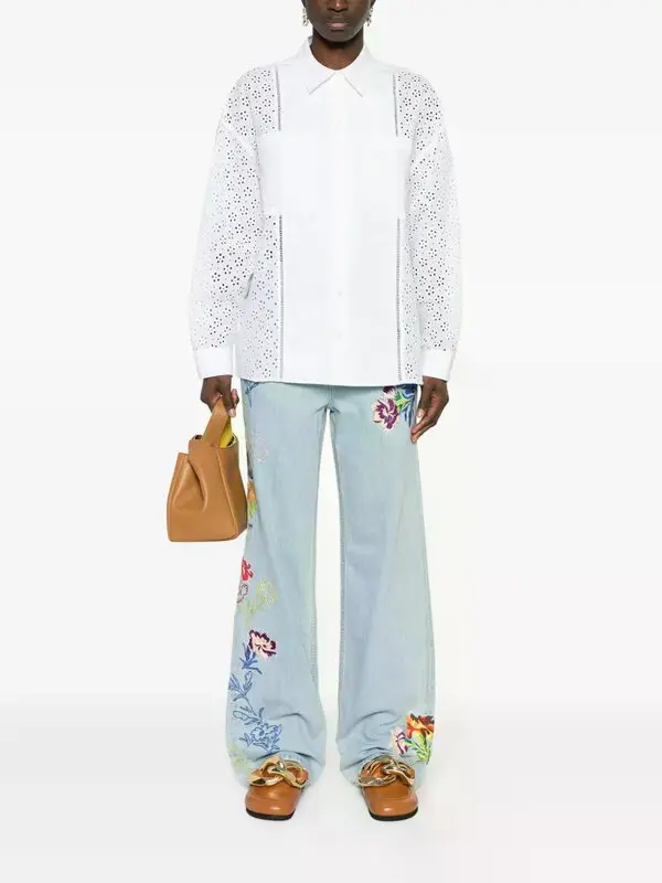Kenzo Broderie Anglaise Cotton Blend Shirt