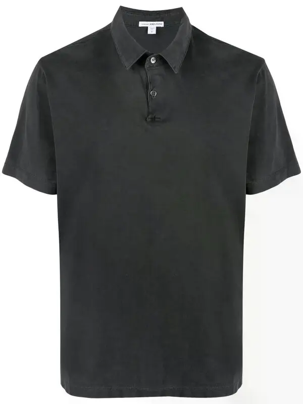 JAMES PERSE Sueded-jersey Polo Shirt - Grey