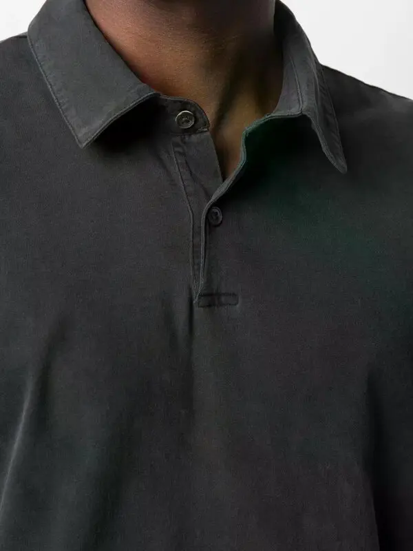 JAMES PERSE Sueded-jersey Polo Shirt - Grey