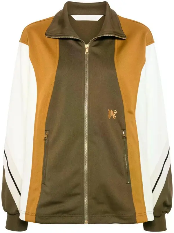 Palm Angels Monogram-embroidered Colourblock Track Jacket - Brown