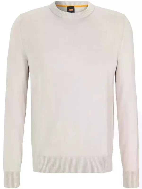 BOSS Ava Virgin Wool Blend Fine Knit Crew Neck Sweater
