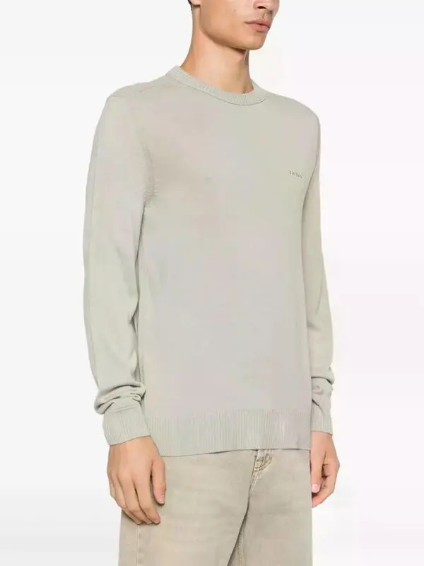 BOSS Ava Virgin Wool Blend Fine Knit Crew Neck Sweater