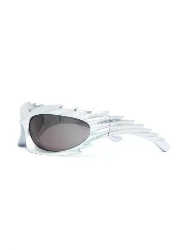 Balenciaga Spike Rectangle-frame Sunglasses - Silver