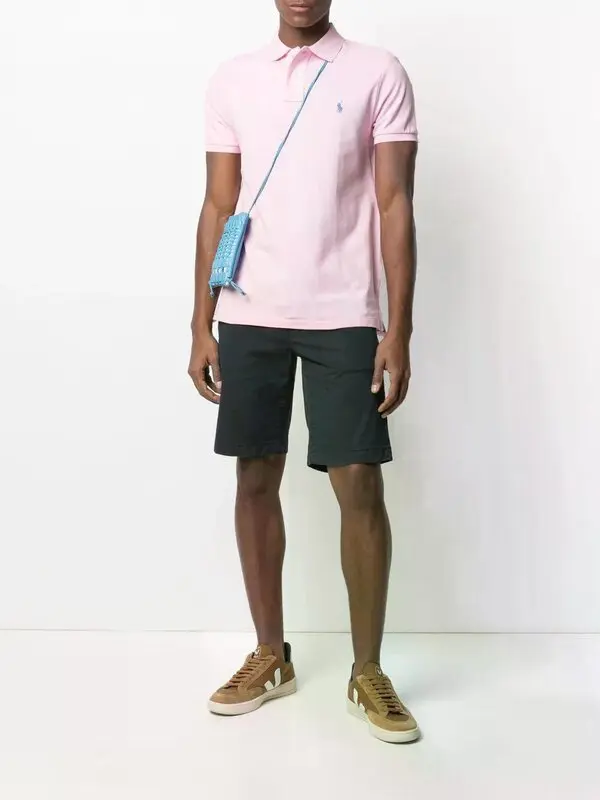 Polo Ralph Lauren Embroidered-logo Short-sleeved Polo Shirt - Pink