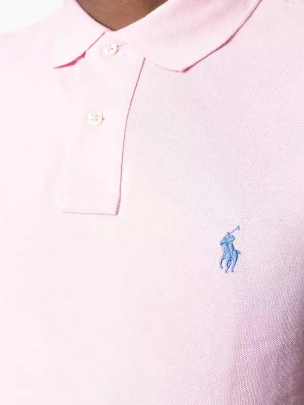 Polo Ralph Lauren Embroidered-logo Short-sleeved Polo Shirt - Pink