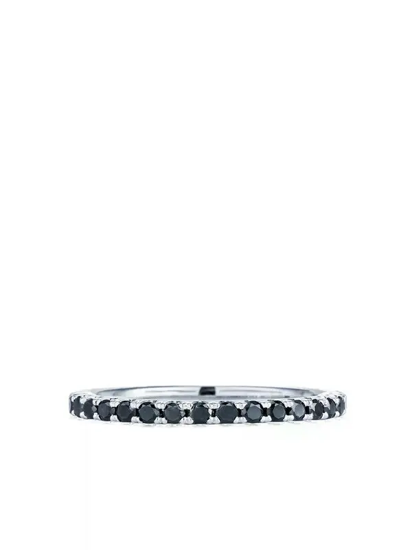 Kwiat 18kt White Gold Black Diamond Band Ring - Silver