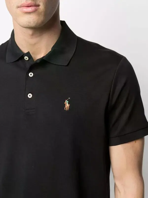 Polo Ralph Lauren Embroidered Jersey Polo Shirt - Black
