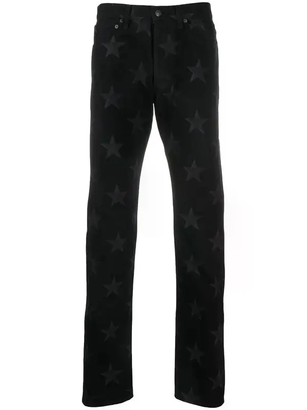 TAKAHIROMIYASHITA THESOLOIST. Star Printed Cotton Trousers - Black
