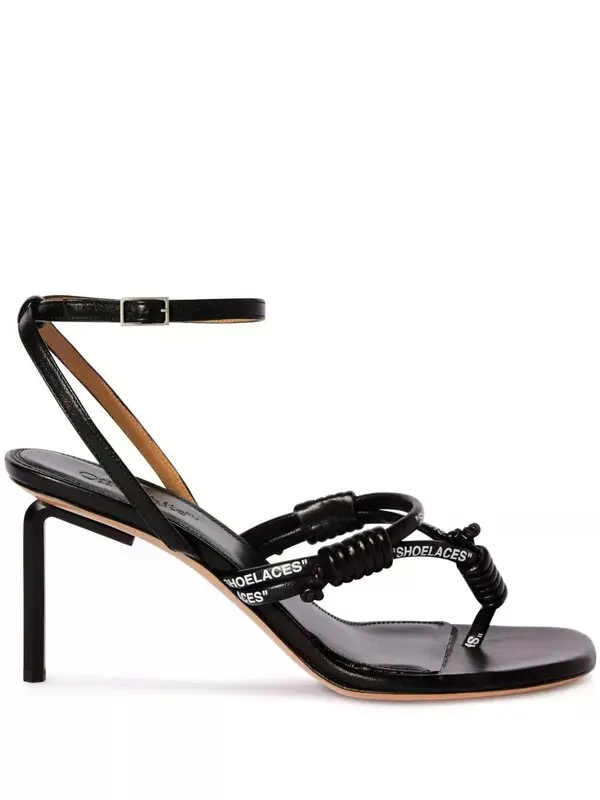 Off-White Mid Heel Sandals - Black