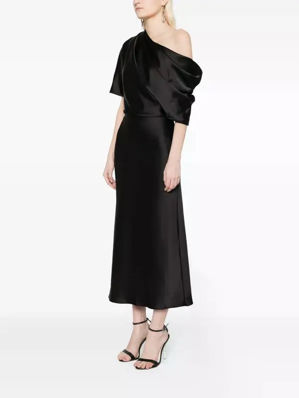 Amsale Off-shoulder Draped Midi Dress