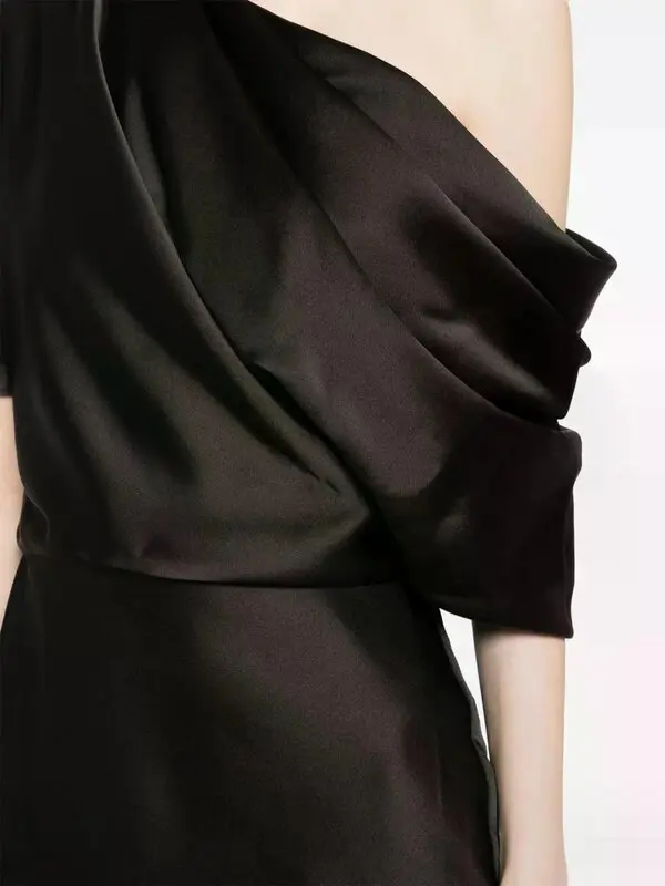 Amsale Off-shoulder Draped Midi Dress