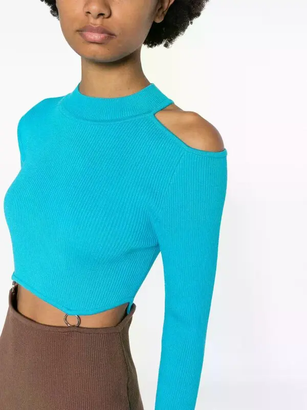 Andersson Bell Cut-out Two-tone Ribbed Knit Dress
