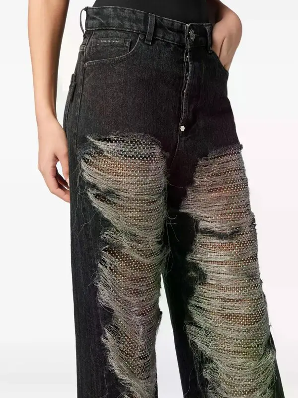 Philipp Plein Mesh Strass Jeans