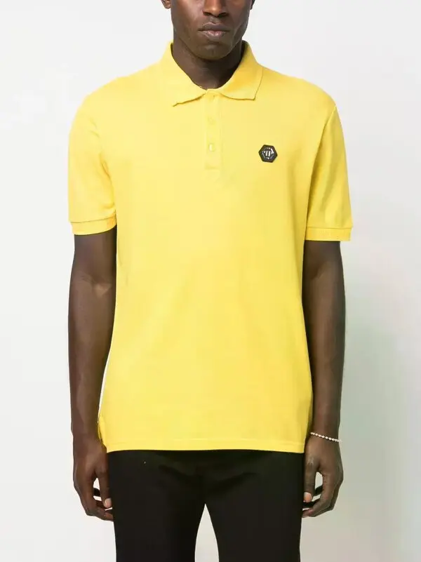 Philipp Plein Logo-print Short-sleeved Polo Shirt - Yellow