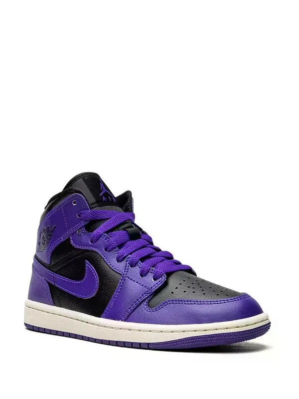 JORDAN 1 Mid Purple Sneakers - Black