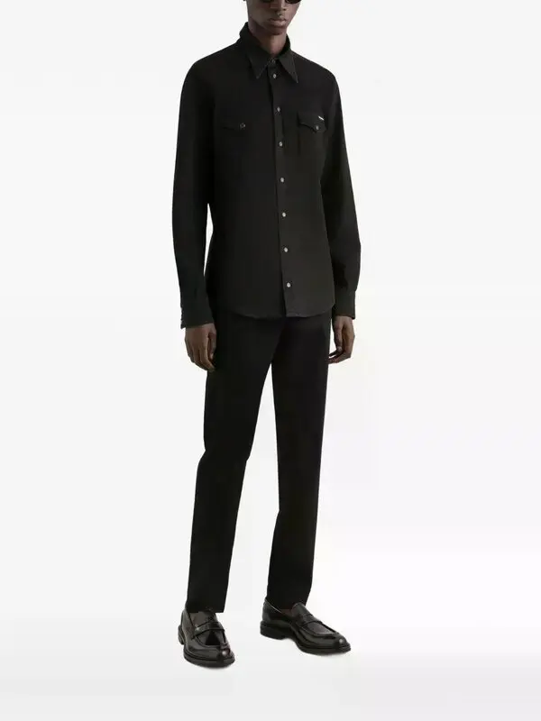 Dolce & Gabbana Coated Denim Shirt - Black