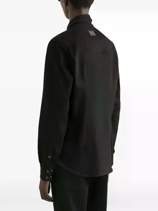 Dolce & Gabbana Coated Denim Shirt - Black