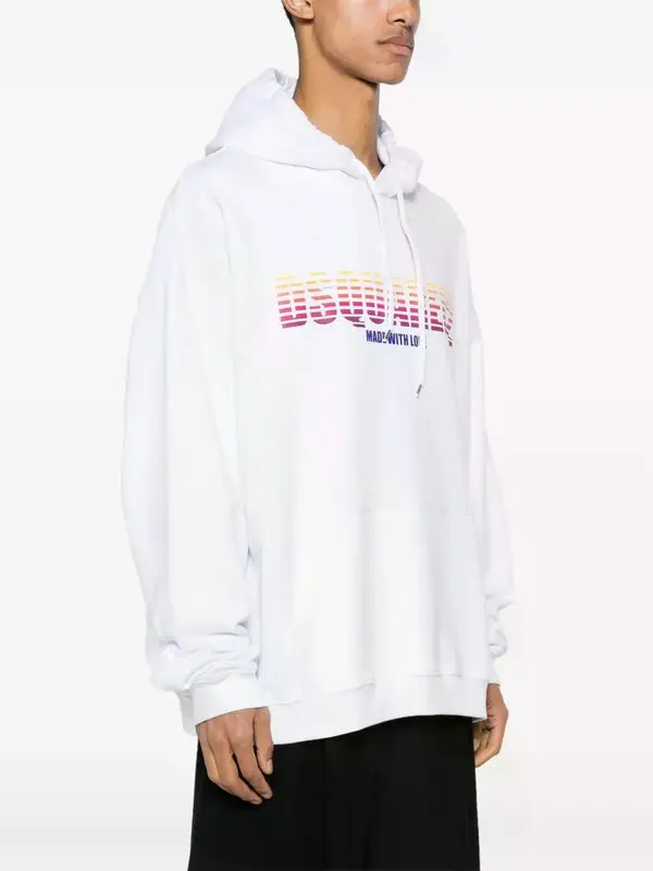 Dsquared2 Logo-print Cotton Hoodie - White