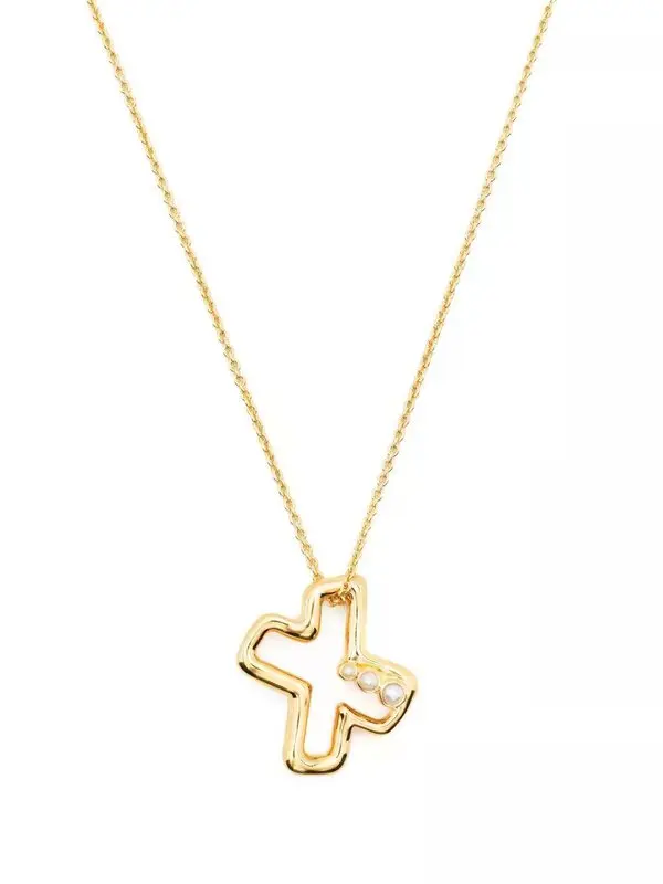 MISSOMA Pearl Embellished Initial Pendant Necklace - Gold