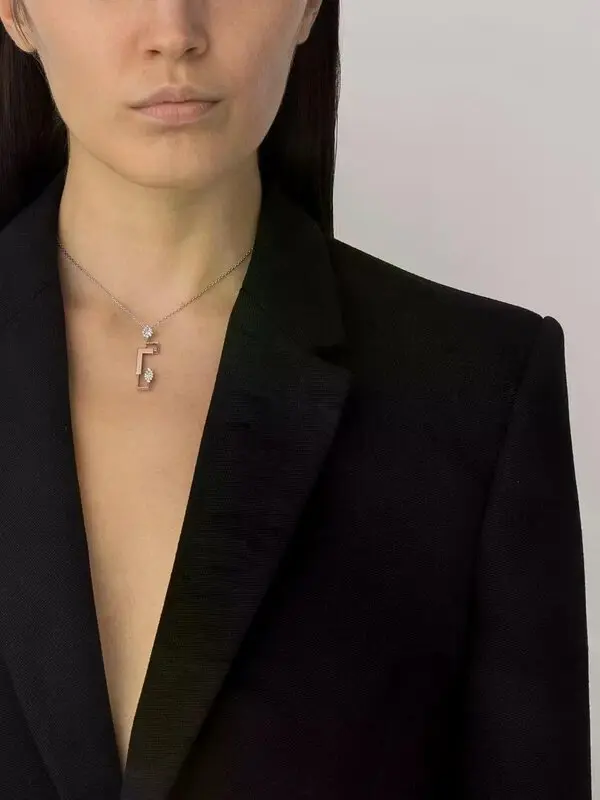 Yeprem 18kt Gold And Diamond Structured Pendant Necklace