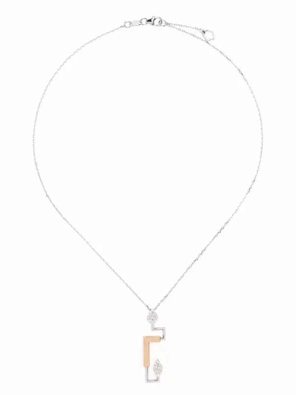 Yeprem 18kt Gold And Diamond Structured Pendant Necklace