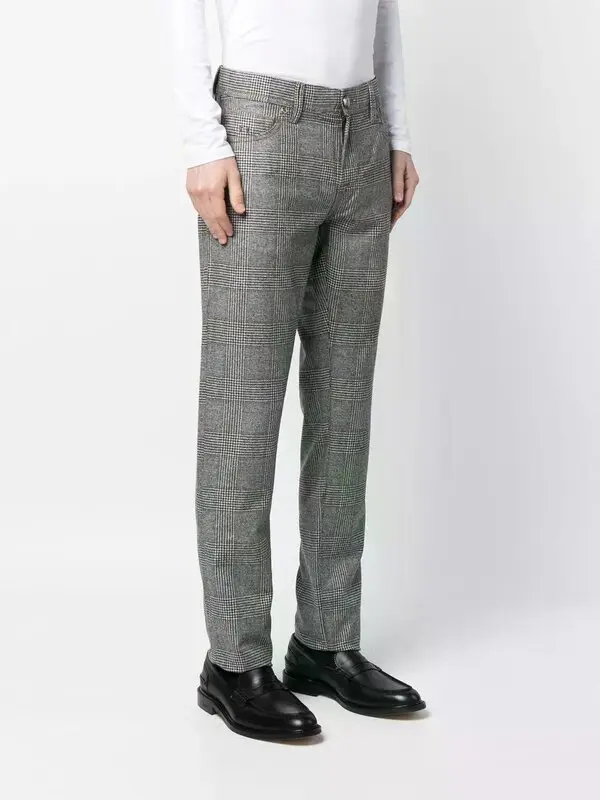 TRAMAROSSA Checked Straight-leg Trousers - Neutrals