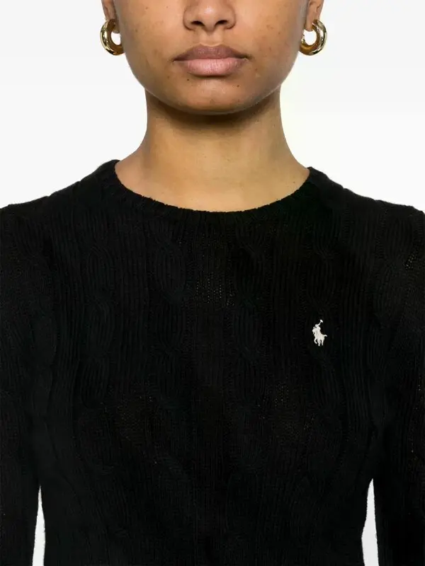 Polo Ralph Lauren Cable-knit Crew Neck Sweater - Black