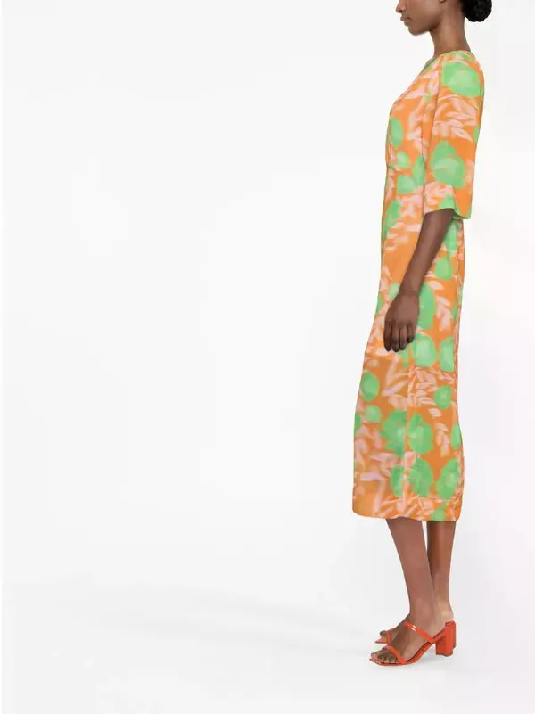 GANNI Floral Print Midi Dress
