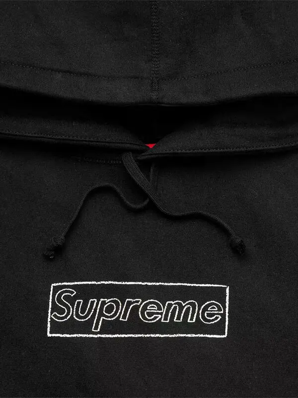 Supreme Kaws Chalk Logo Hoodie - Black