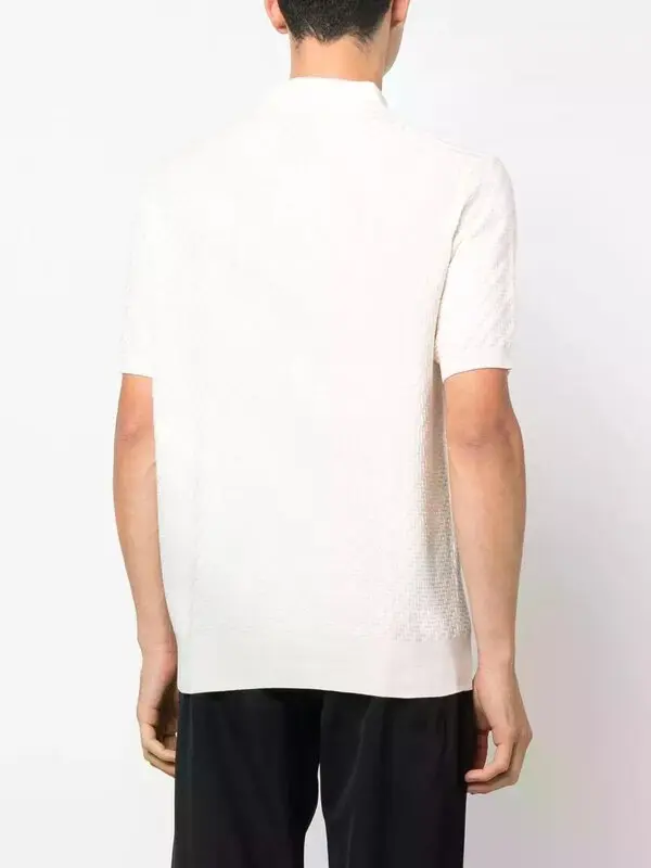 Brioni Ribbed-knit Polo Shirt