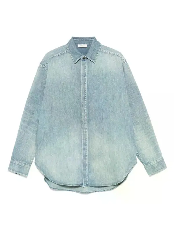 Fear Of God Button-up Denim Shirt - Blue