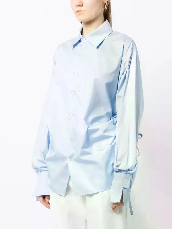 WOERA Drawstring Cotton Shirt