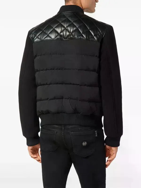 Philipp Plein Padded Leather Bomber Jacket