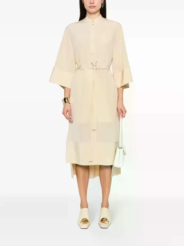 JOSEPH Silk Collarless Midi Dress
