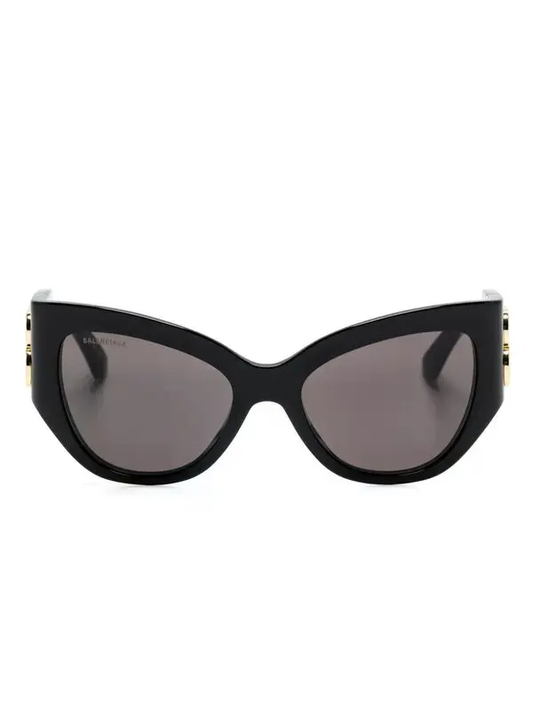 Balenciaga Logo-plaque Cat-eye Sunglasses - Black