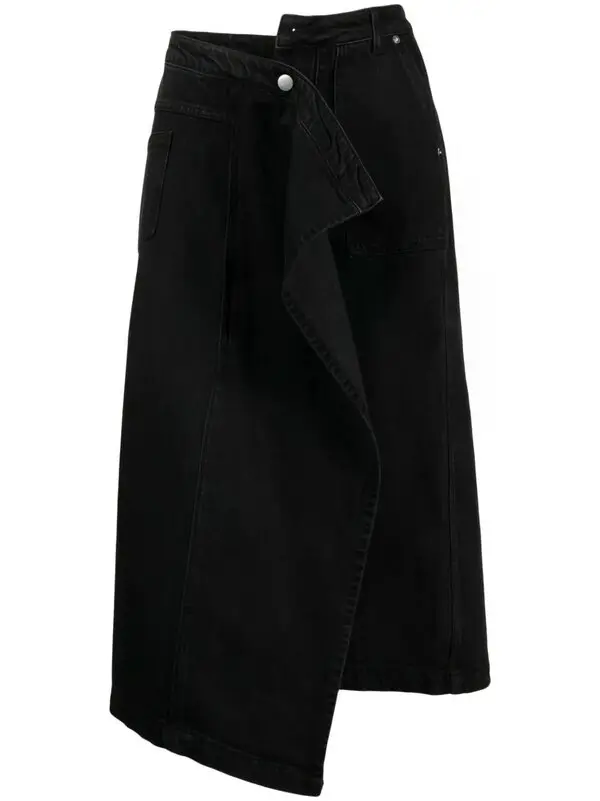 Goen.j Denim Asymmetric Skirt - Black