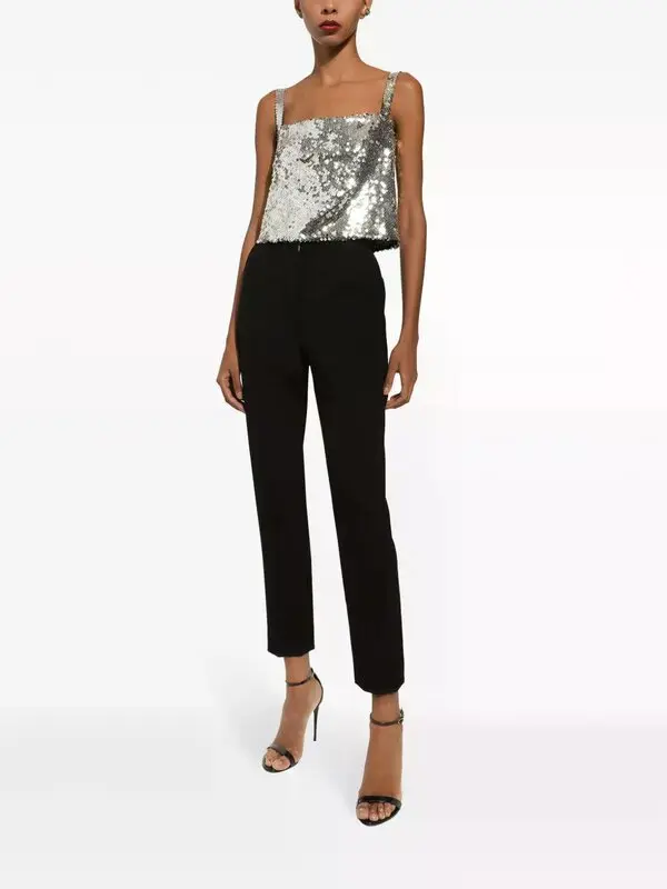 Dolce & Gabbana Sequin Embellished Cropped Top