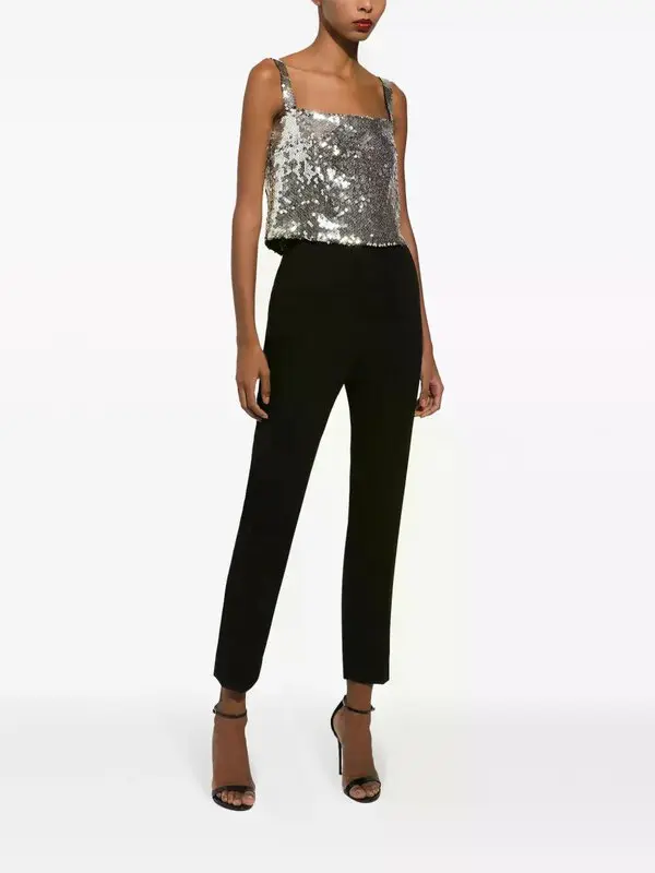 Dolce & Gabbana Sequin Embellished Cropped Top
