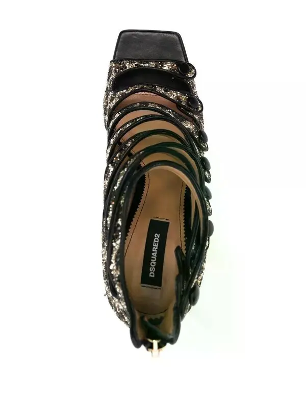 Dsquared2 Leopard Print Glitter Embellished Sandals