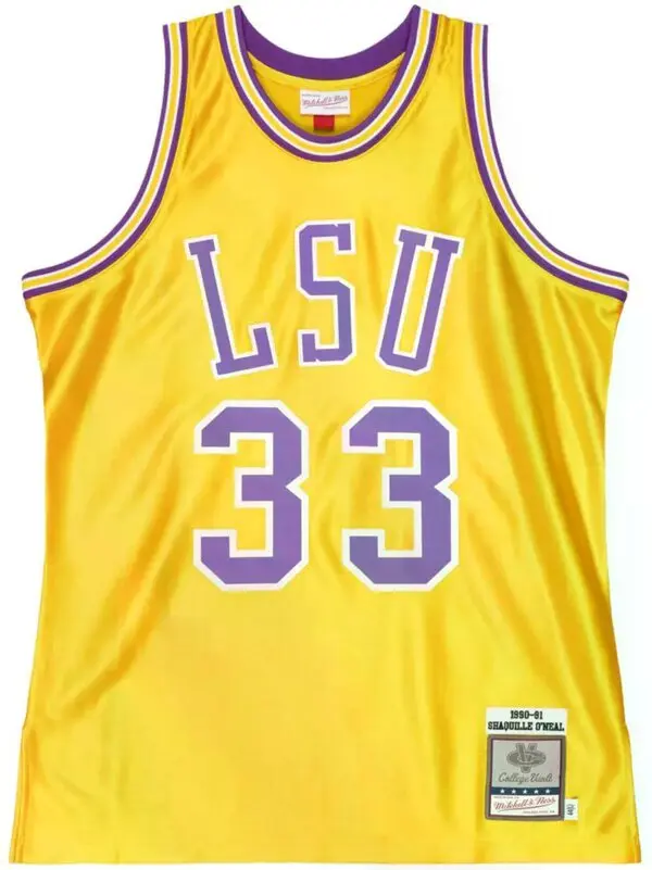 Mitchell & Ness Ncaa Lsu Tigers 1990 Shaquille O'neal Jersey - Yellow